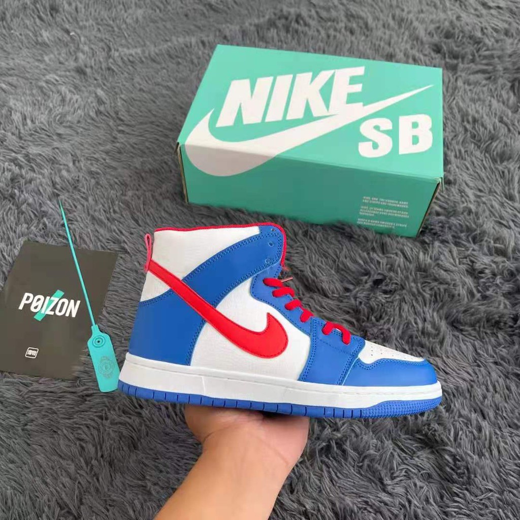 New DUNK SB Doraemon joint white blue red high-top sneakers for men and ...