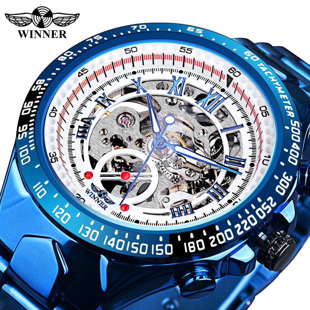 Winner Mens Mechanical Sport Design Bezel Golden Top Brand Luxury ...
