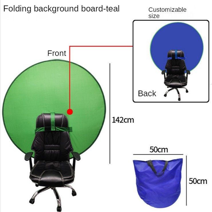 (local delivery)Portable green screen webcam round background gaming ...