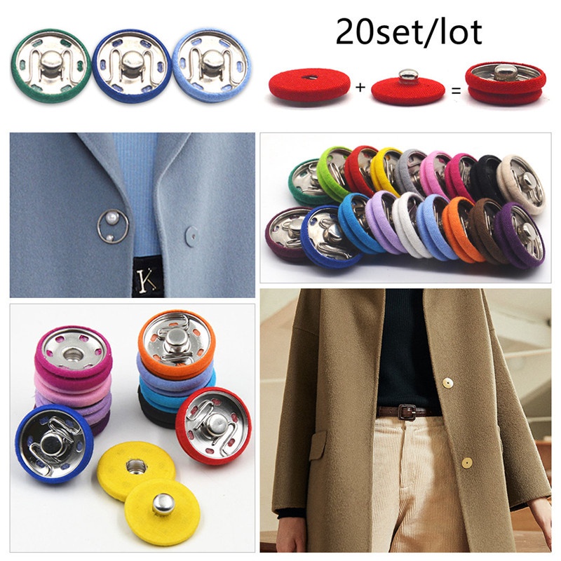 20set/lot Big Metal Copper Snap Fasteners Press Cloth Button for ...