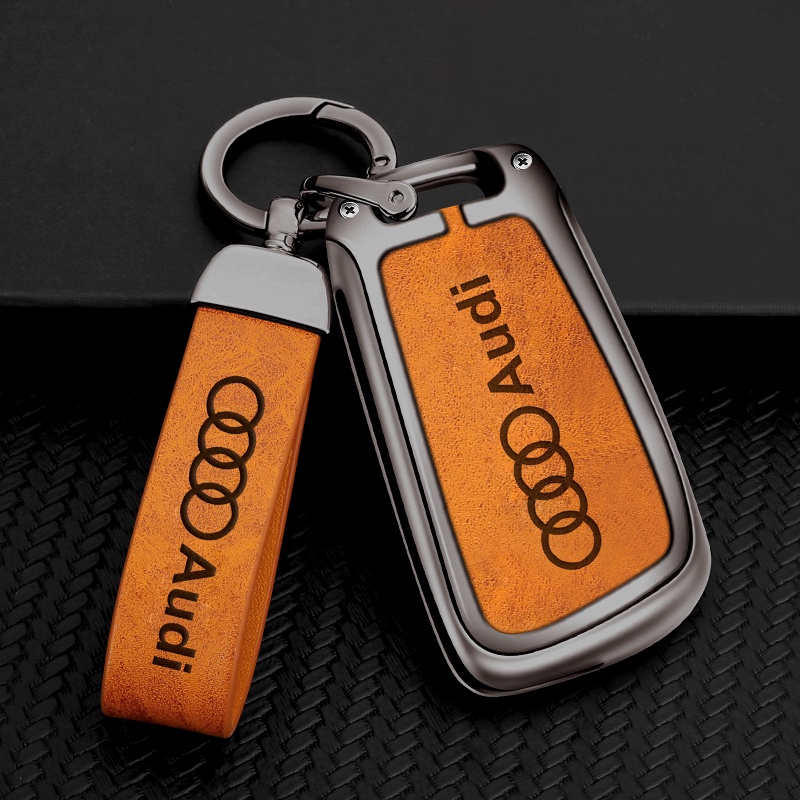 Audi Car Leather Key Case Full Cover For A3 A4 A5 A6 B6 B7 B8 Q3 Q7 S3 ...