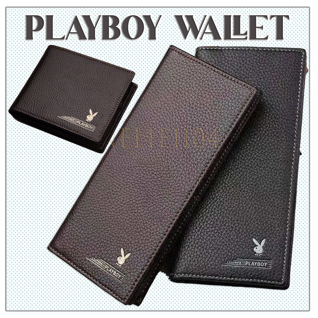 Long wallet for men Playboy short folding Silk screen driving license ...