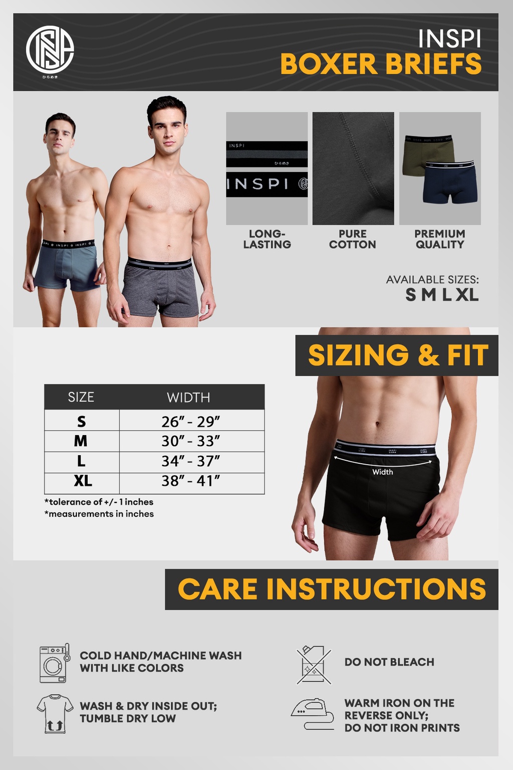 INSPI Basics 3pcs Set Boxer Brief for Man Random Colors Boxers Shorts ...
