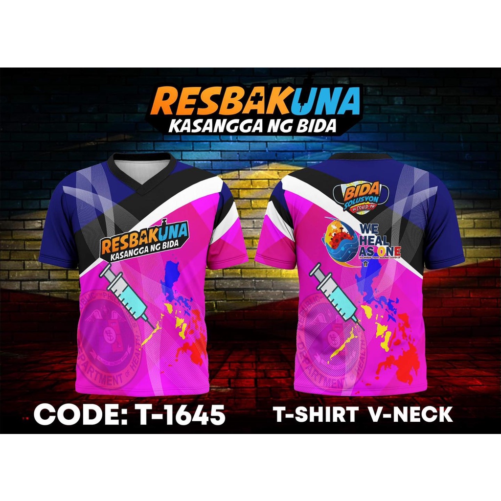 V-NECK RESBAKUNA T-SHIRT FULL SUBLIMATION | Shopee Philippines
