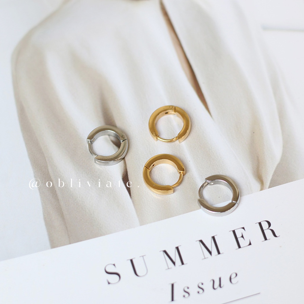 18K Gold Basic Hoop Earrings • Simple Minimalistic Hypoallergenic ...
