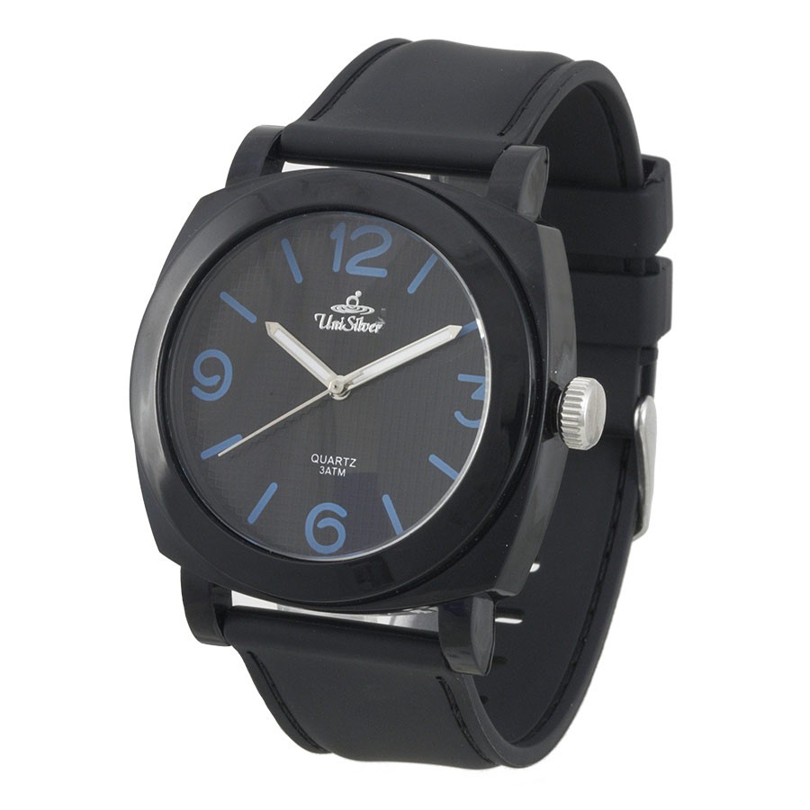 UniSilver TIME Men's Black Analog Rubber Watch KW3600-1113C | Shopee ...