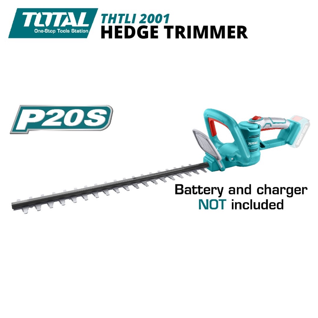 Total Premium Industrial CORDLESS HEDGE TRIMMER 20V Portable Gardening ...