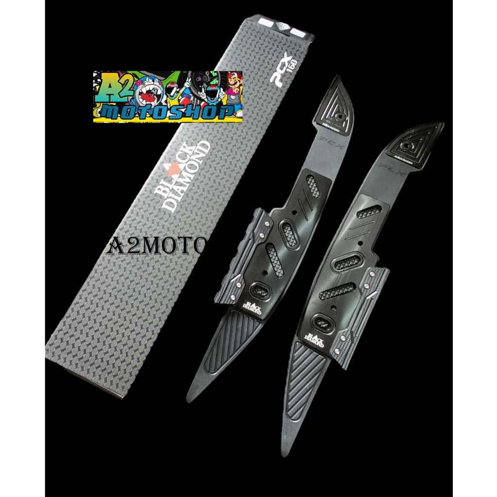 Honda PCX 160 Foot Matting w Slider Alloy Black Diamond Foot Board ...