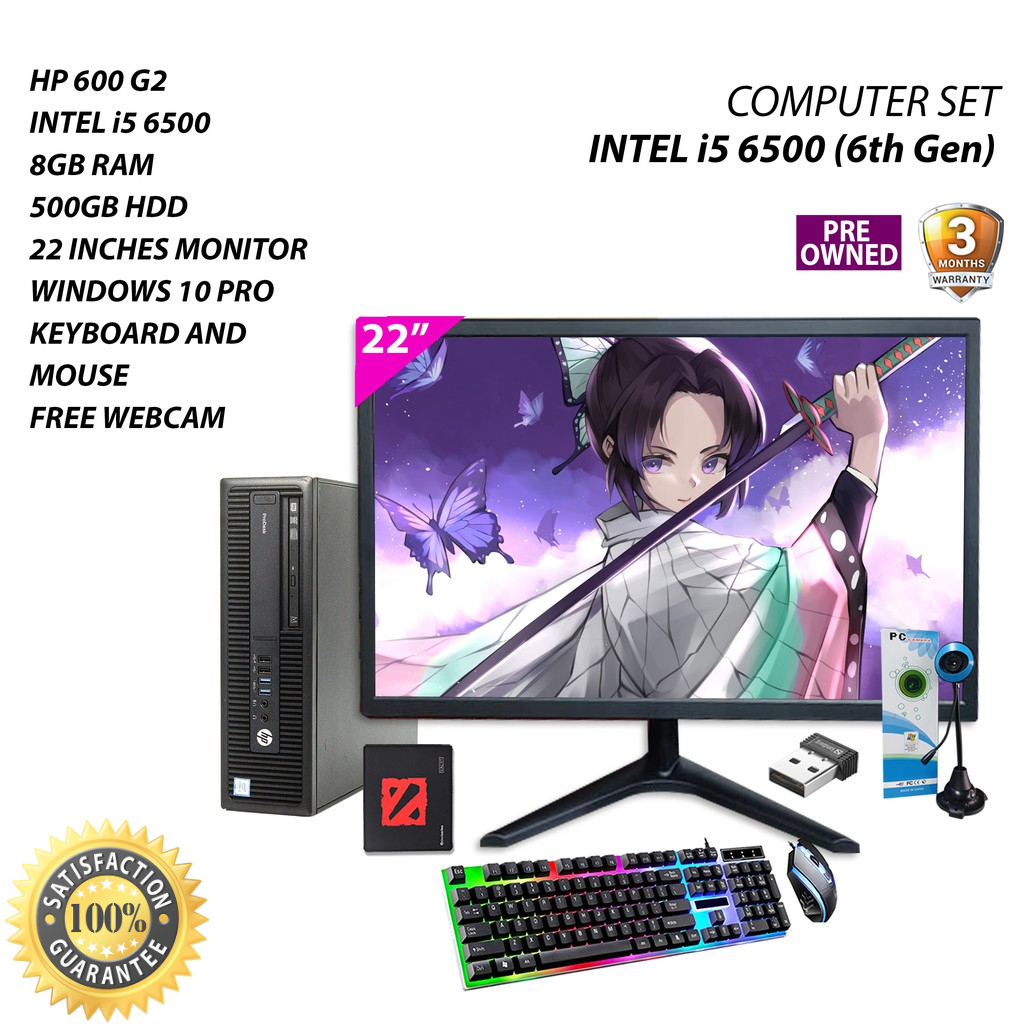 Desktop Pc / SFF / Intel i5 6500 / 22 Inches Monitor / Windows 10 Pro ...