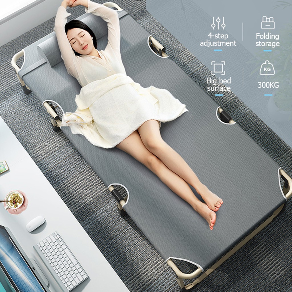 【Free shipping】Portable bed folding bed single Bed with foam Outdoor ...