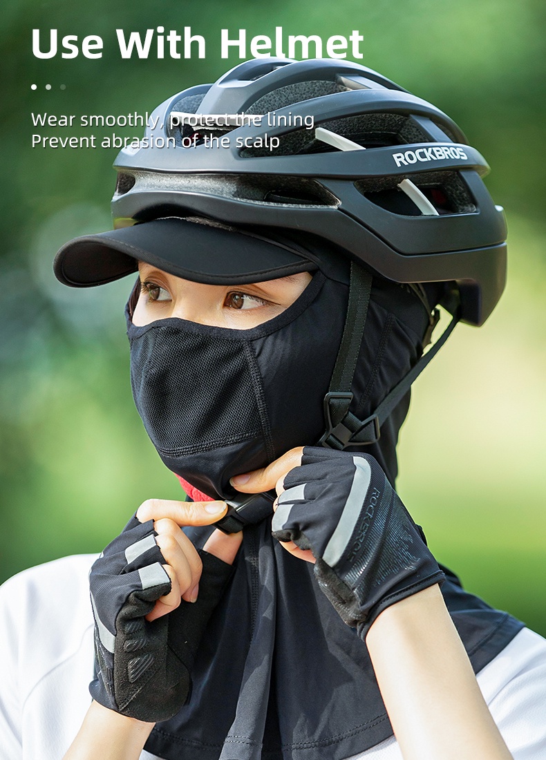 Rockbros Bicycle Masks Ice Silk Hats Cycling Men Women's Full Face Hat ...