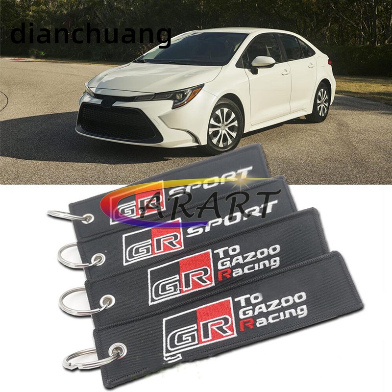 1 Pcs GR Sport Car Keychain Embroidery Key Tags Lanyard For Toyota GR ...