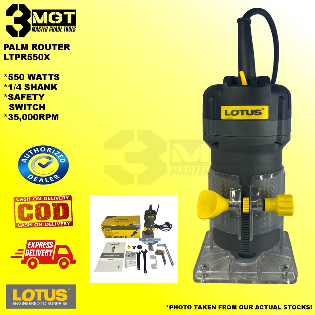 ORIGINAL LOTUS PALM ROUTER / TRIMMER 550 WATTS 1/4 SHANK COLLET ...