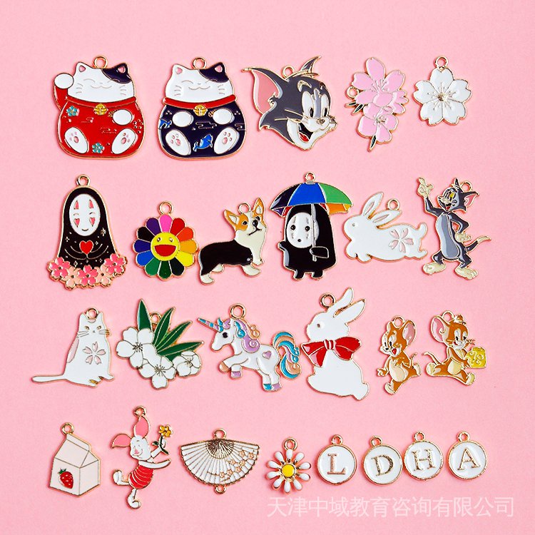DIY Alloy Drip Mr. Alice Rabbit Japanese Korean Simple Anime Cartoon ...