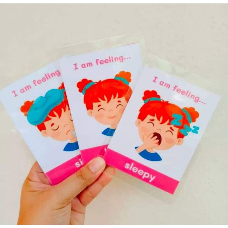 emotion feelings educational laminated flashcards | Shopee Philippines