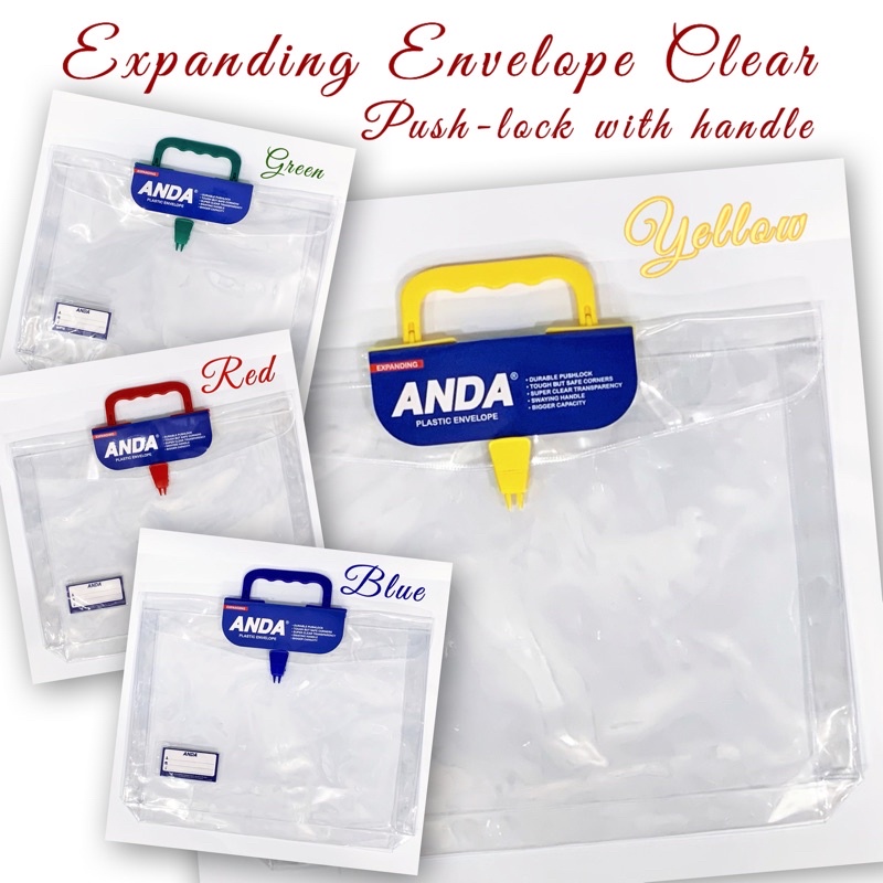 Anda Expanding Envelope Clear by Adventurer with handle push-lock ...