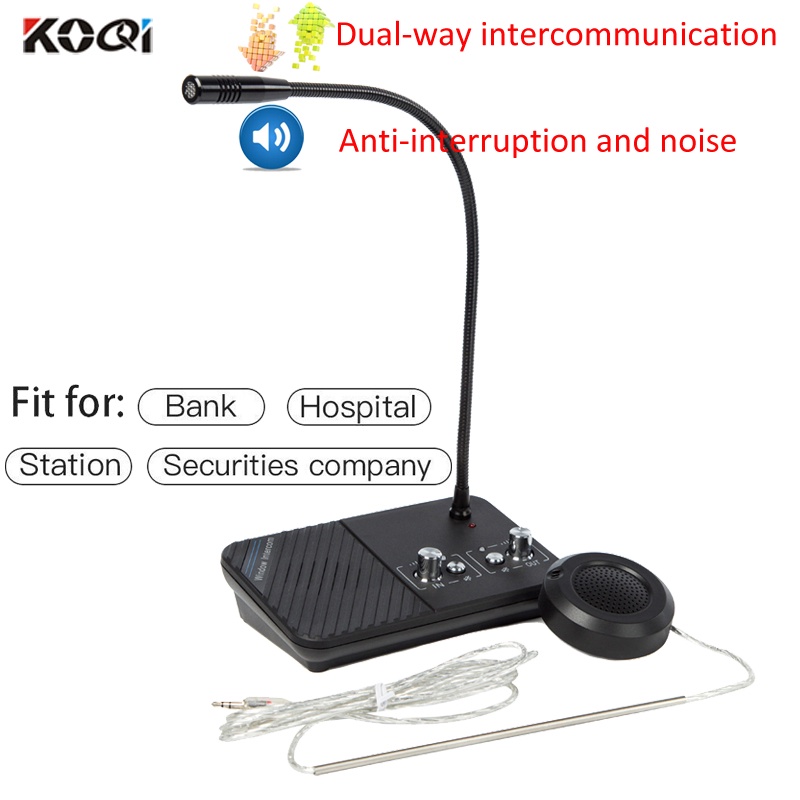 Dual 3W 2-Way Window Counter Intercom Dual-Way Counter Interphone ...