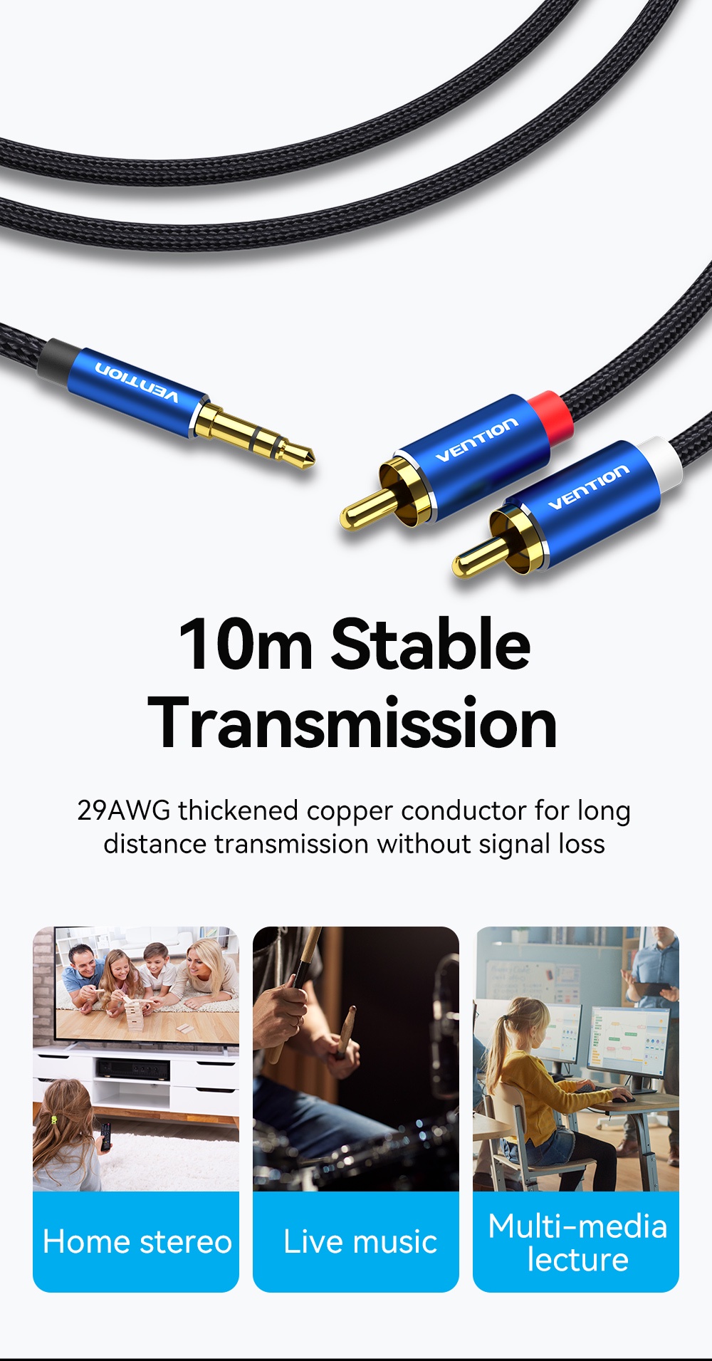 Vention Audio Cable For Home Theater DVD TV Live Music Multi-Media ...