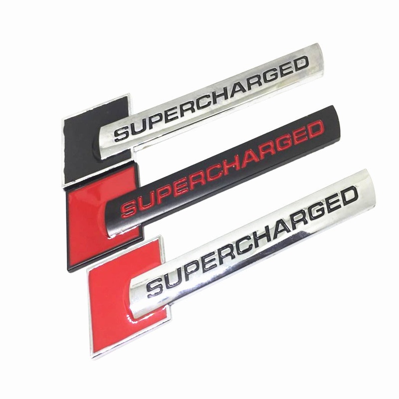 3D Metal Chrome Supercharged Emblem Badge Side Front Logo Car Sticker ...