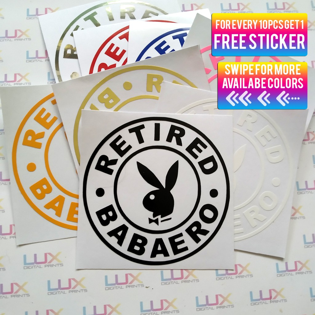 RETIRED BABAERO Die-Cut Vinyl Sticker/Decal/car/motor/laptop/mugs ...