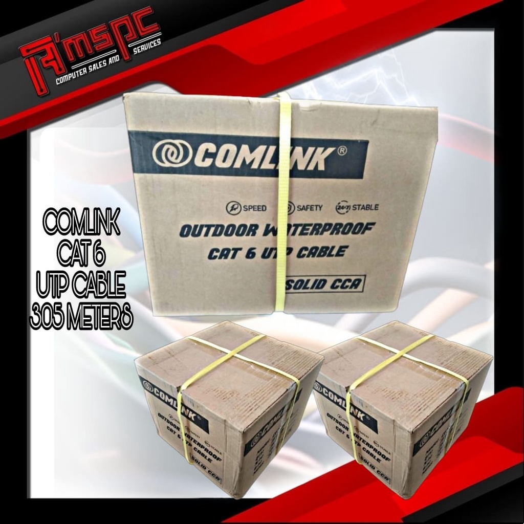COMLINK CAT6 Outdoor UTP Lan Cable - 23AWG with 4 pair copper | Shopee ...