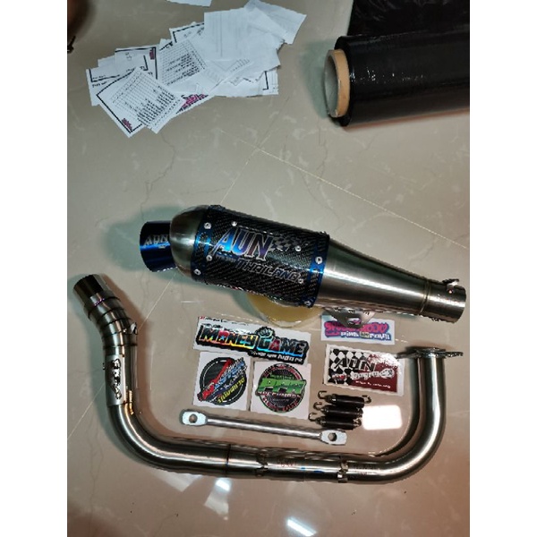 AUN power pipe stainless & carbon for aerox v1 v2, nmax v1, pcx 150 v1 ...