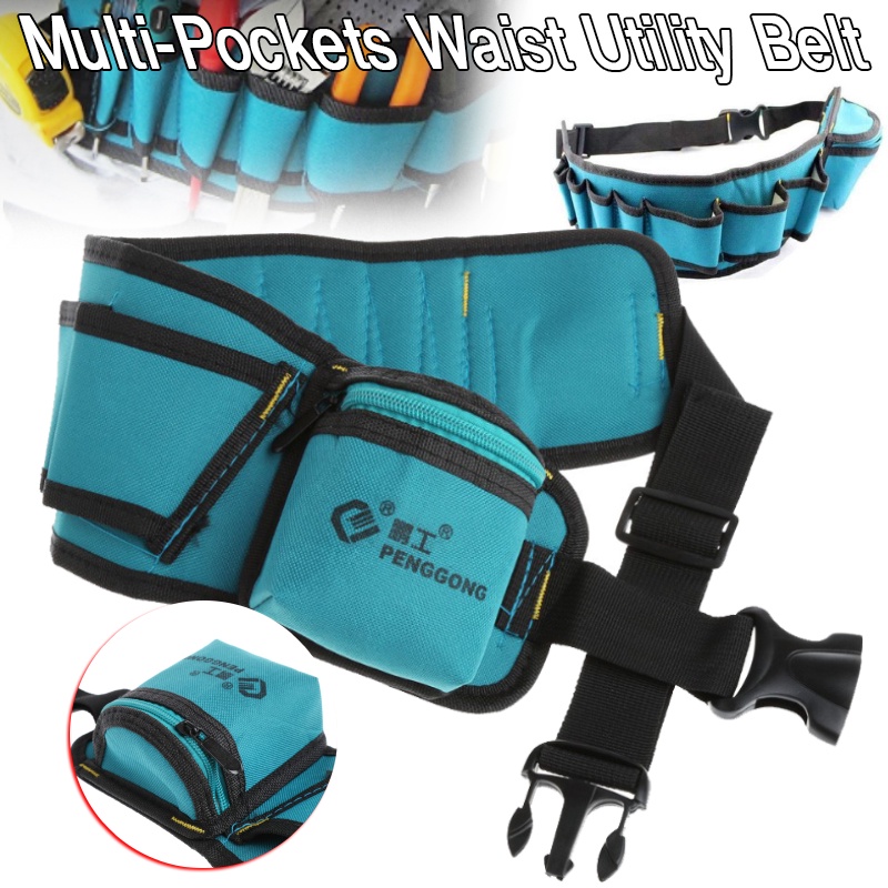 [Spot]Multi-Pockets Waist Utility Belt Organizer Bag Tool Slot ...
