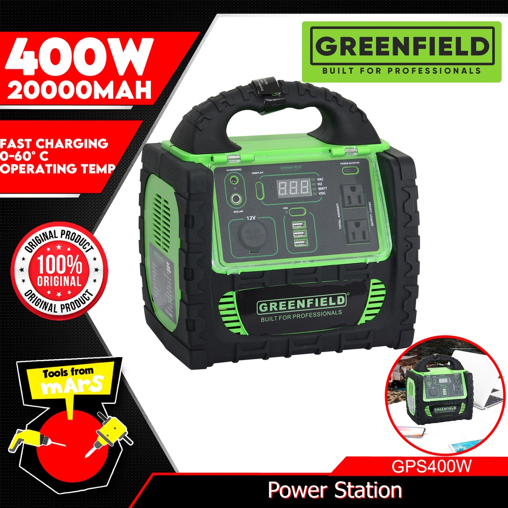 GREENFIELD Portable Power Station Inverter Supply Bank Generator 400W ...