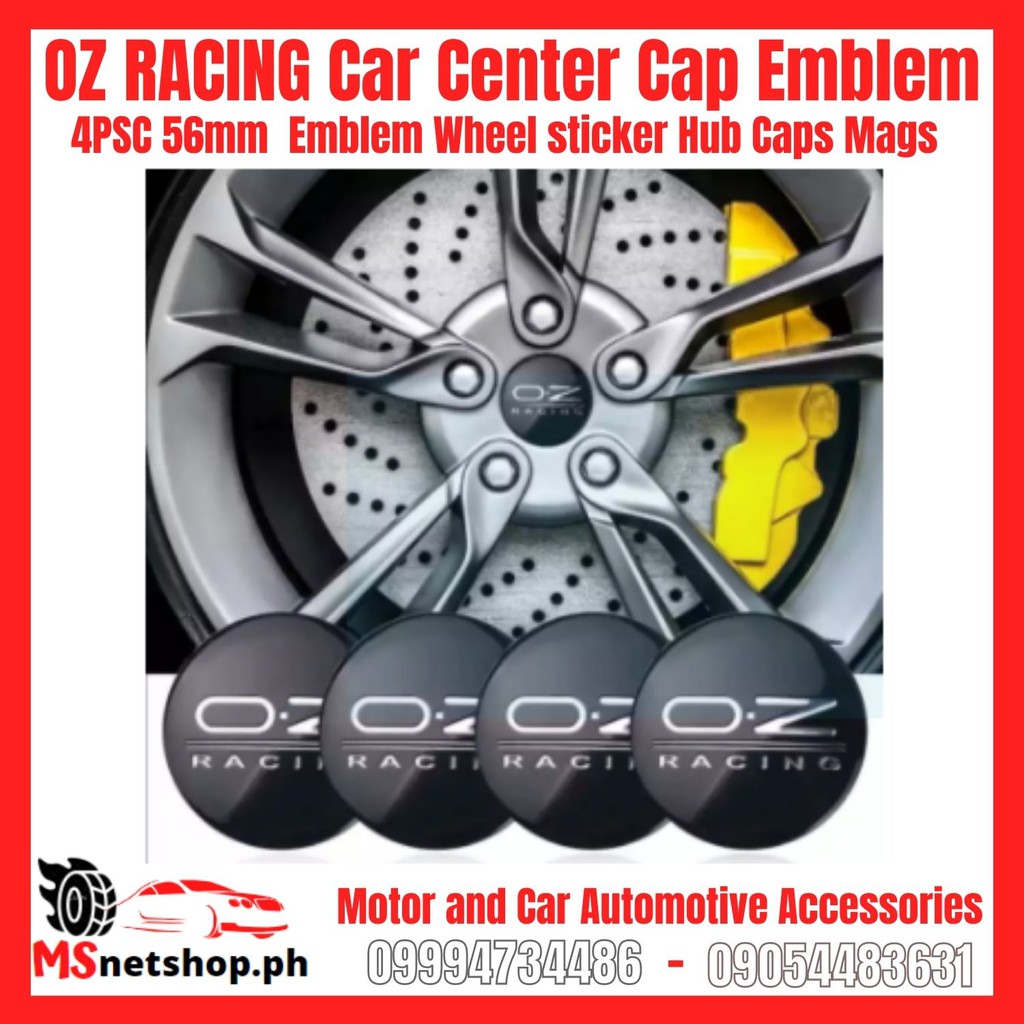 4PCS 56mm OZ RACING Car Center Cap Emblem Wheel sticker Hub Caps Center ...