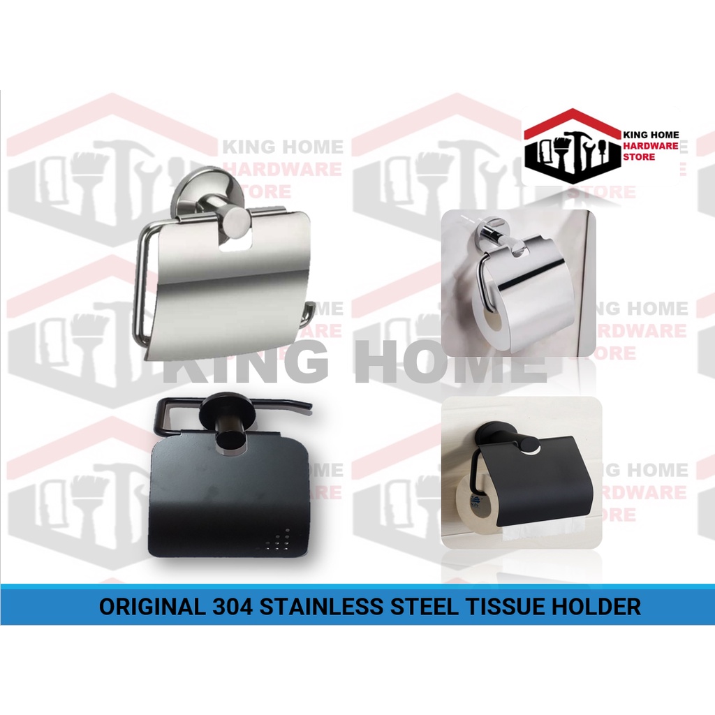 ORIGINAL 304 STAINLESS STEEL TISSUE HOLDER(MATTE/BLACK) | Shopee Philippines