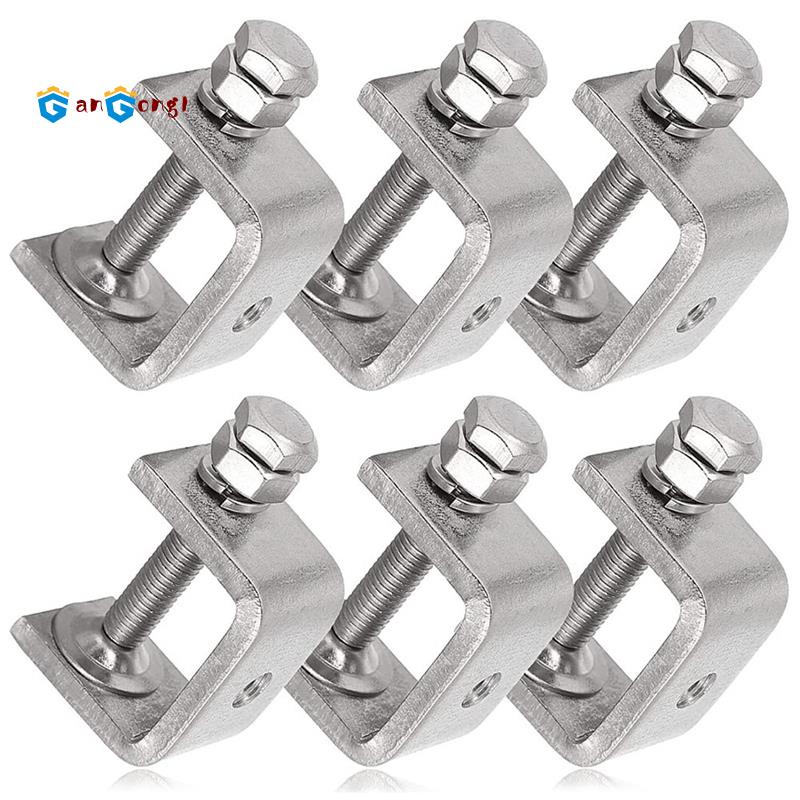 6Pcs C Clamps,U Clamps for Metal Working, Small Desk Clamp with Stable ...