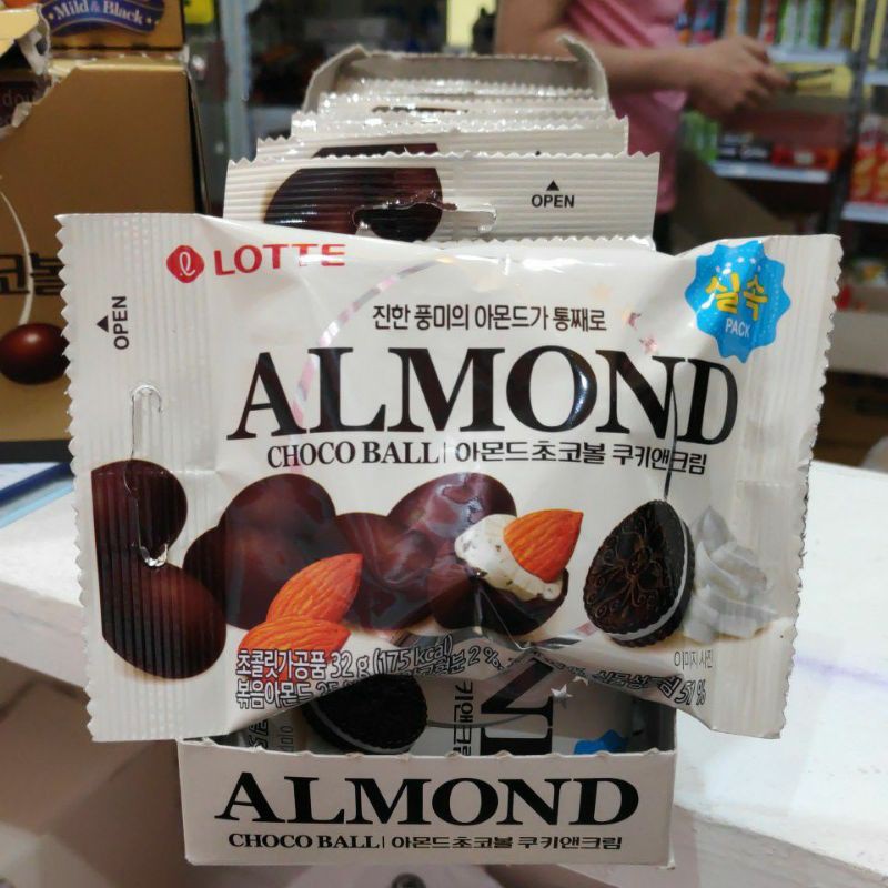 Lotte Almond Choco Ball 46g/Almond Choco Ball Cookies and Cream 32g ...
