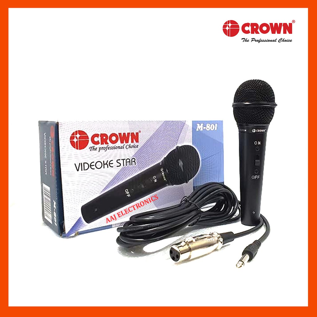 Original M-801 Crown Microphone HYPER-Cardioid Dynamic Microphone ...