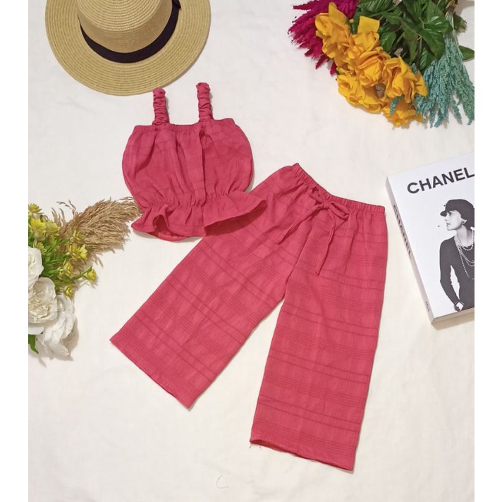 Garterized Crop Top Square Pants Set 3-5 y/o | Shopee Philippines