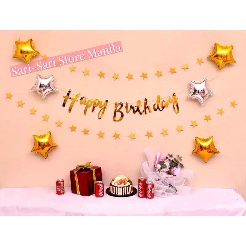 Star theme happy birthday set birthday graduation wedding decorations ...