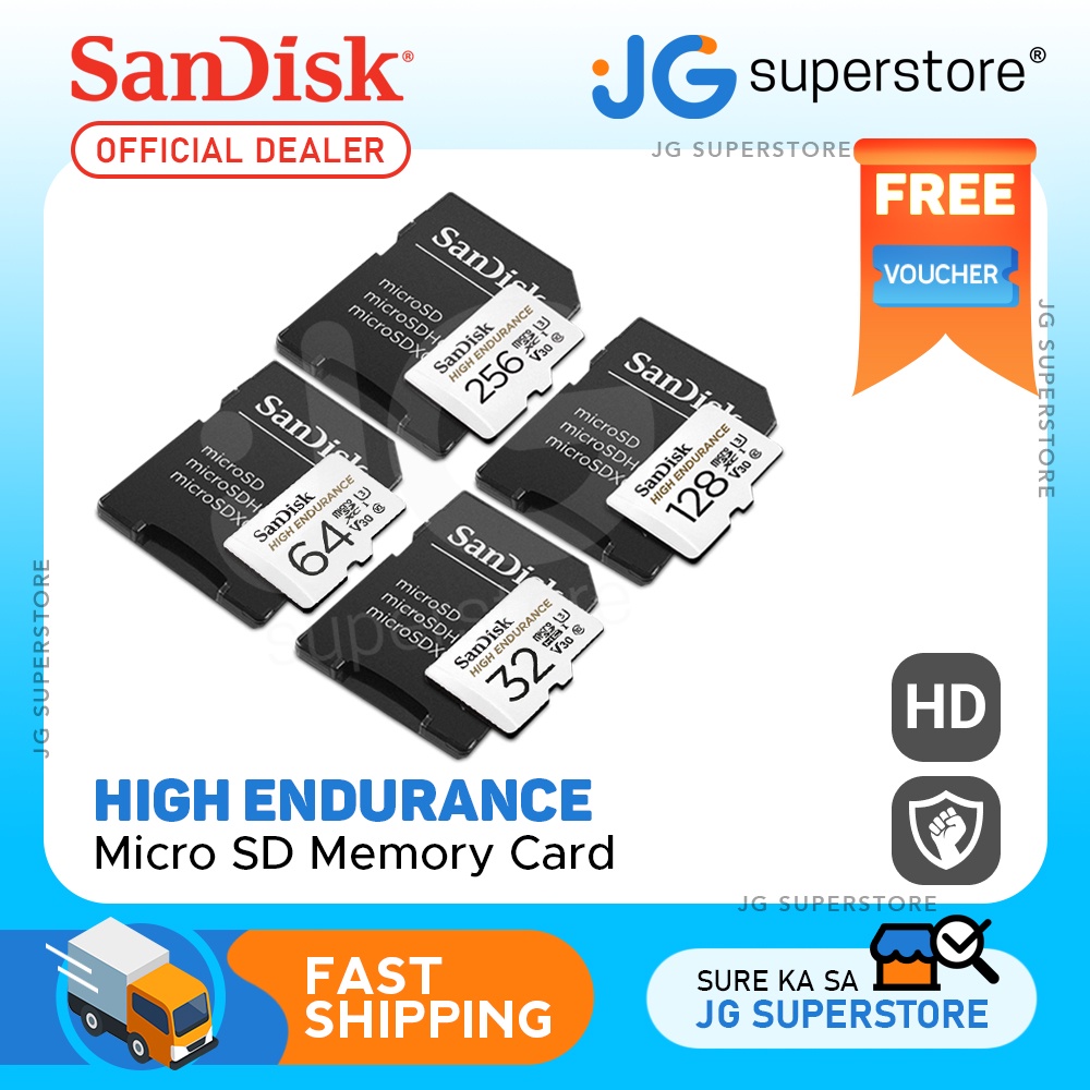 SanDisk HIGH ENDURANCE microSD Card with Adapter (128GB, 256GB) | JG ...
