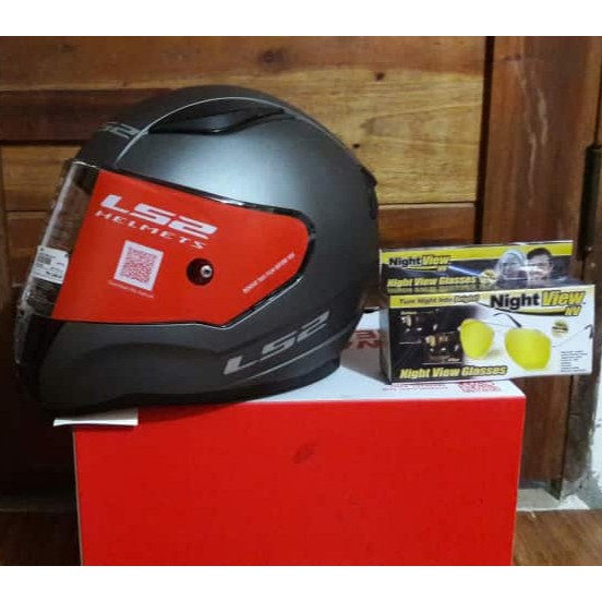 LS2 Rapid FF353 Mono Matte Titanium Helmet with FREE Nightview Glasses ...