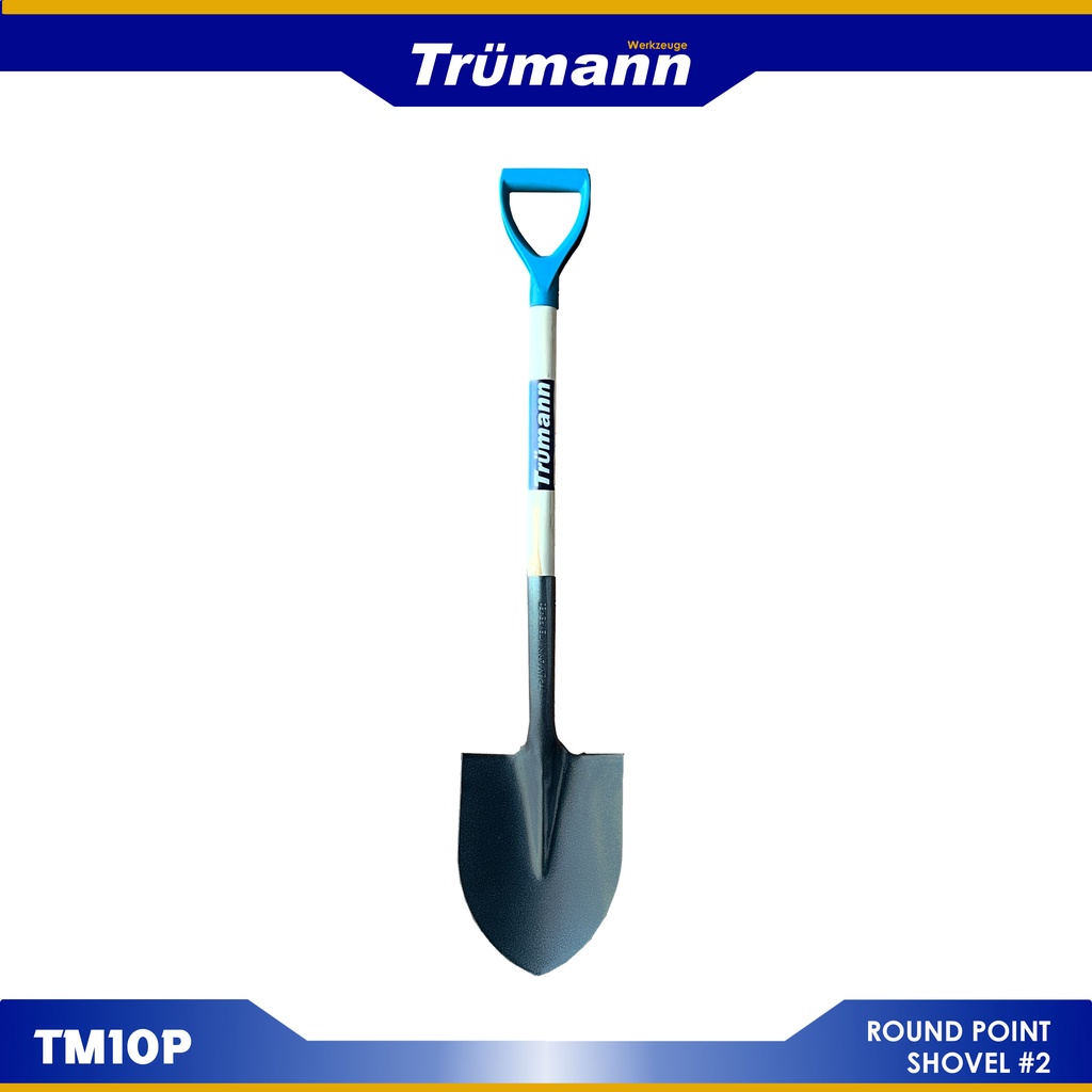 TRUMANN Round Point Shovel No.2 for Gardening and Digging with D-Handle ...