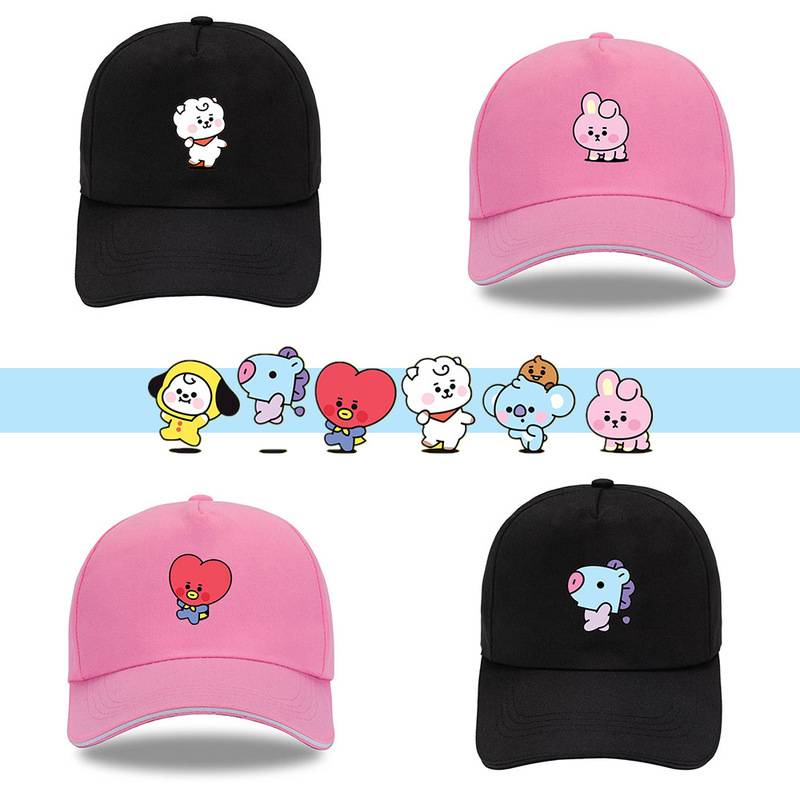 BTS peaked cap summer fashion simple student cartoon cute baseball cap ...