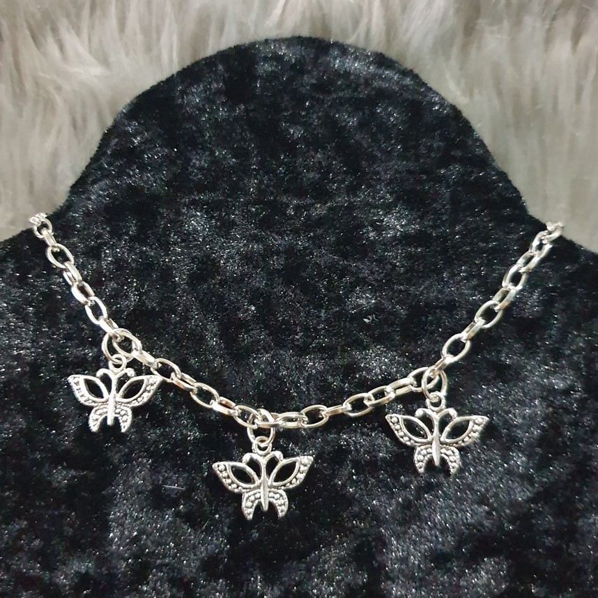 Gothic y2k Trio Butterfly Charm Necklace | Shopee Philippines