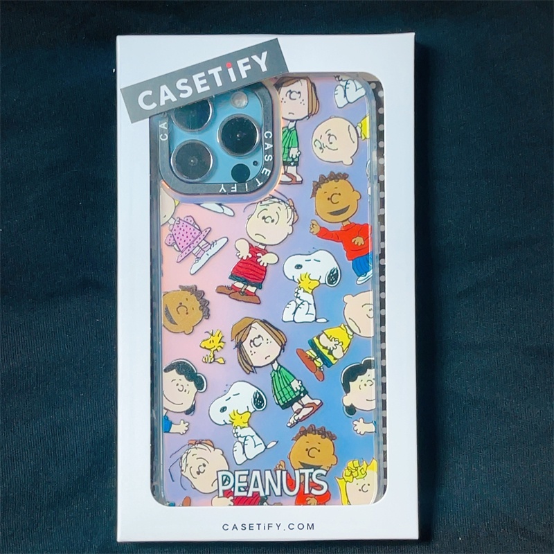 CASETify X PEANUTS Snoopy Label Laser Case Hard Inspired PC Desig TPU ...