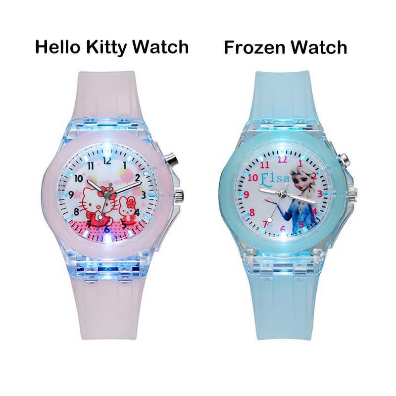 Fashion Relo for Kids Girl Frozen Elsa Sofia Watch Waterproof with LED ...
