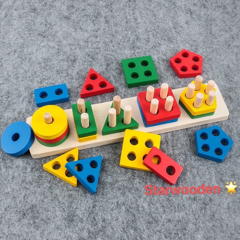 Wooden 5shape sorter | Shopee Philippines