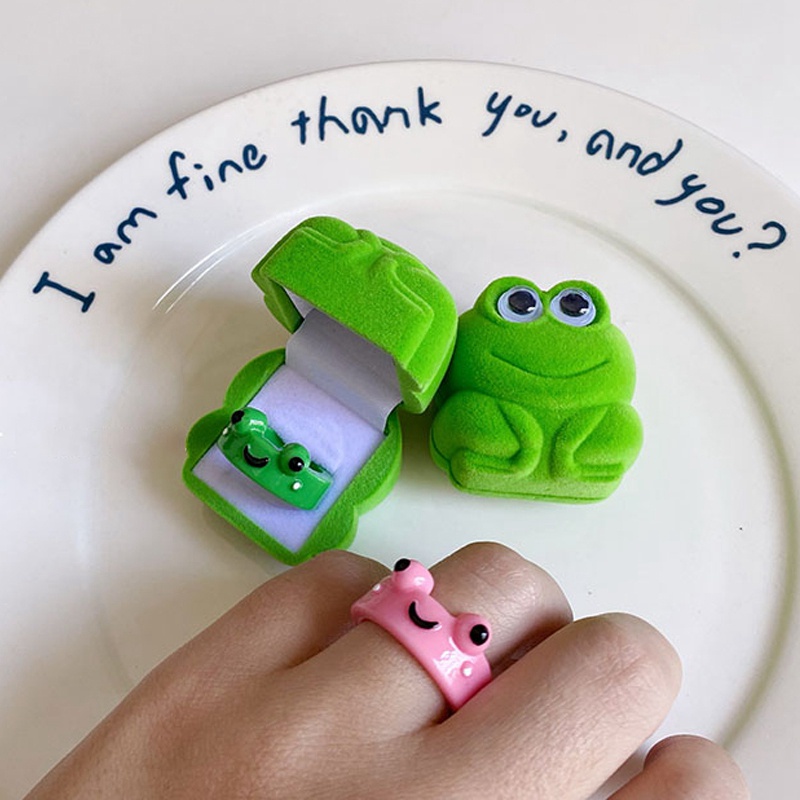 Hot Sale Frog Ring Cute Frog Ring Box Couple Ring Accessories Gift ...