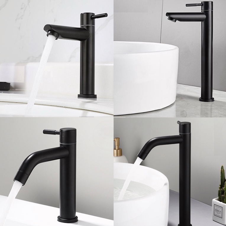 Faucet stainless faucet bathroom sink faucet bend/straight type single ...