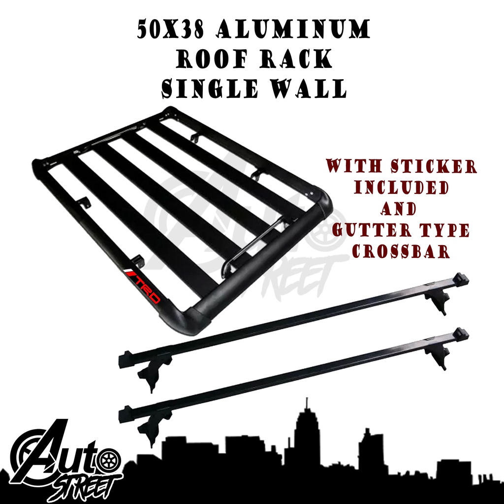 Aluminum Roof Rack SingleWall Type Carrier 50x38 (BLACK)Bundle GUTTER ...