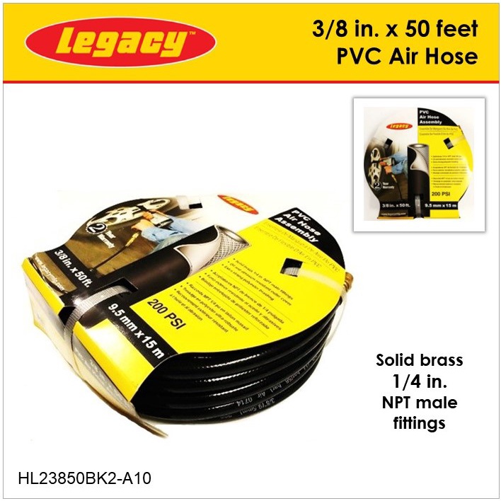 Legacy 3/8 in. x 50 feet PVC Air Hose Black - HL23850BK-A10 | Shopee ...