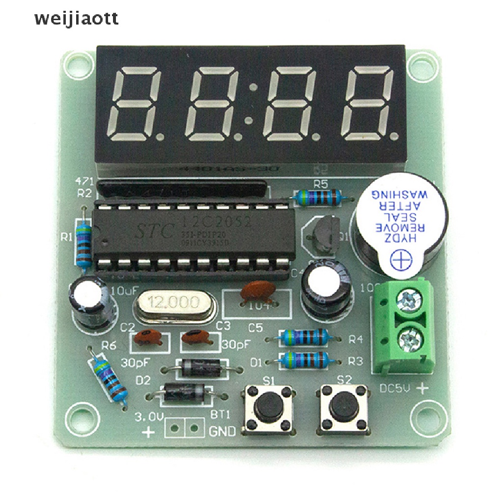 weijiaott AT89C2051 Digital 4 Bits Electronic Clock Electronic ...