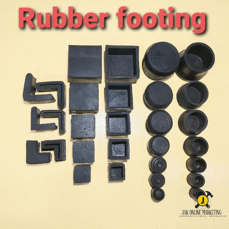 Heavy duty rubber footings, tips, L-angle, square, round, cover ...
