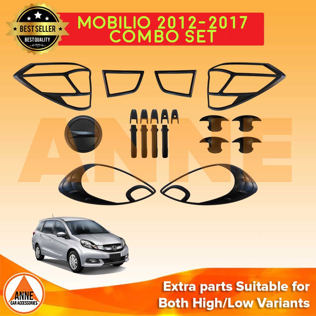 Garnish Cover Set Honda Mobilio Black 2012 2017 Black Chrome Honda Mobilio Car Accessories Shopee Philippines
